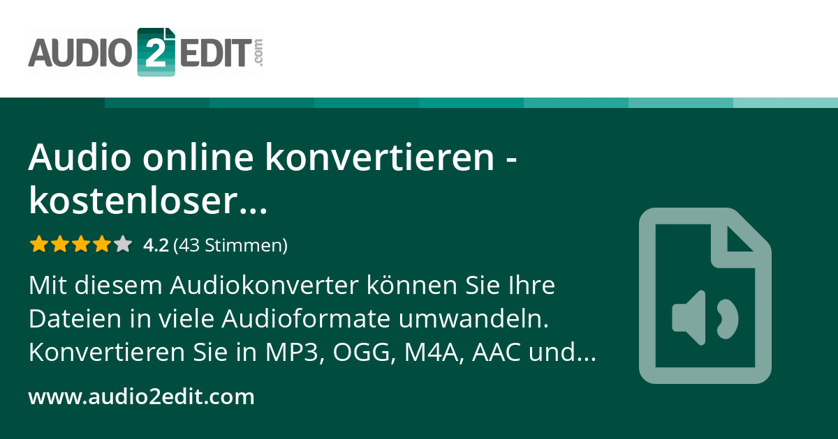 Audio online konvertieren - kostenloser Online-Audiokonverter