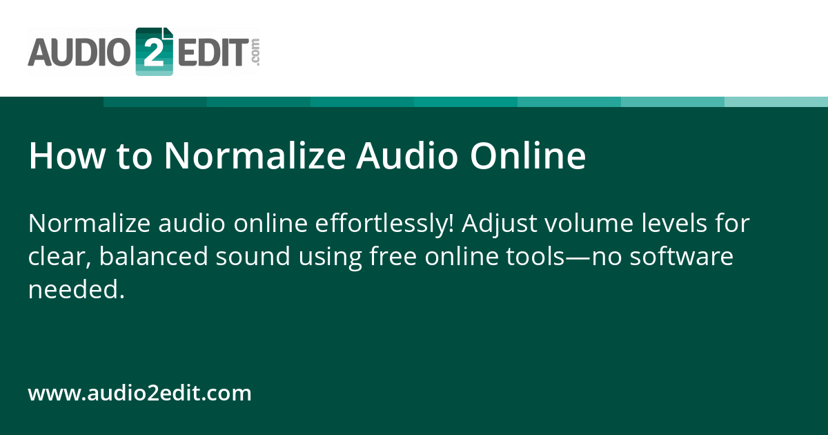 How to Normalize Audio Online
