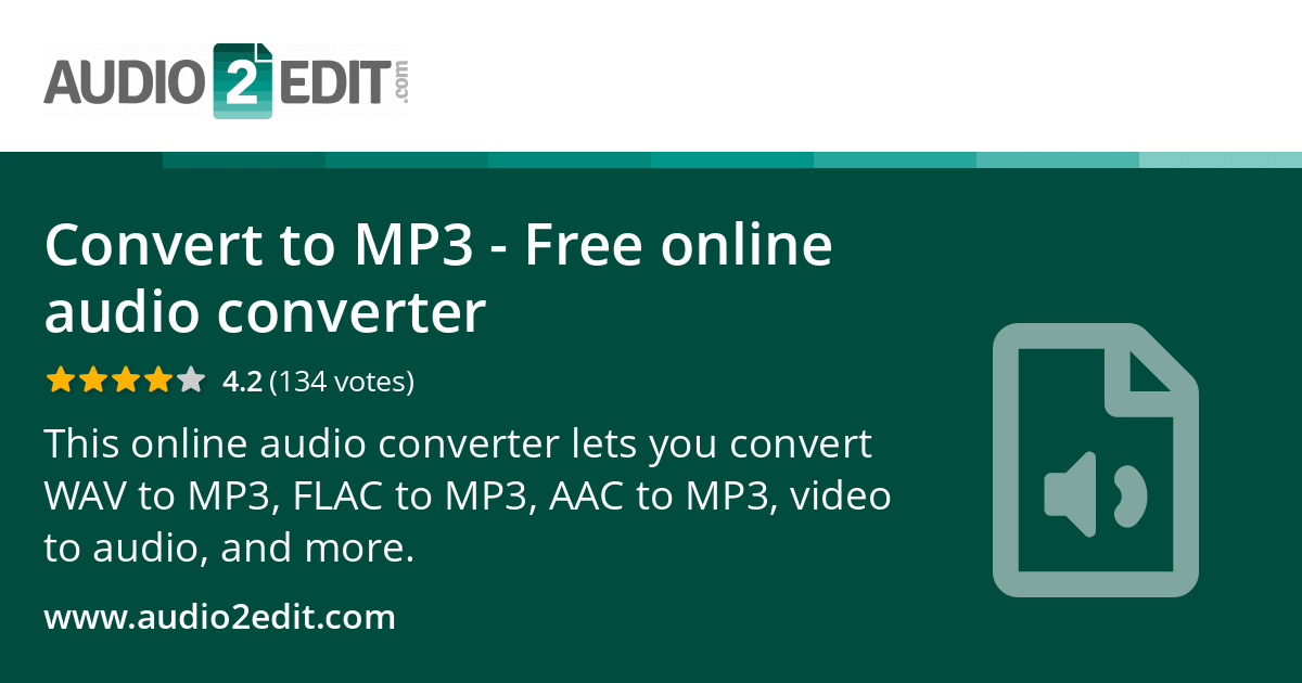 Convert to MP3 – Free online audio converter