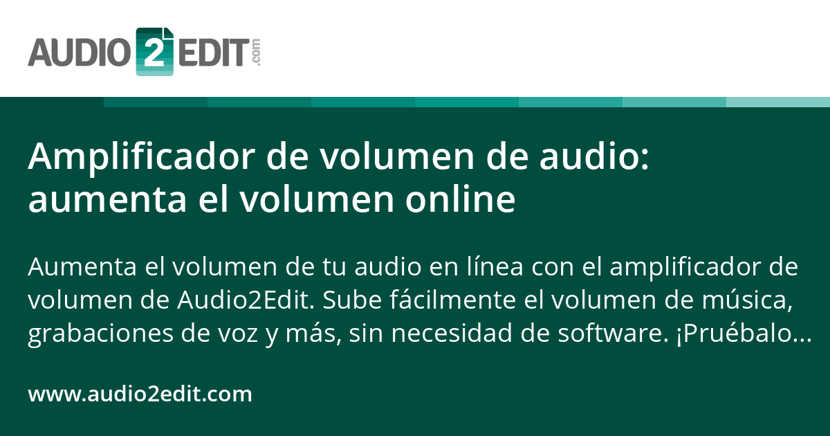 Amplificador de volumen de audio: aumenta el volumen online