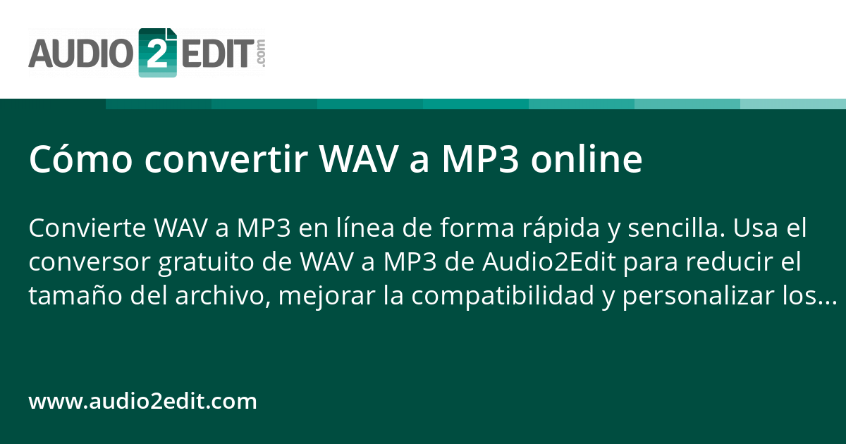 Cómo convertir WAV a MP3 online