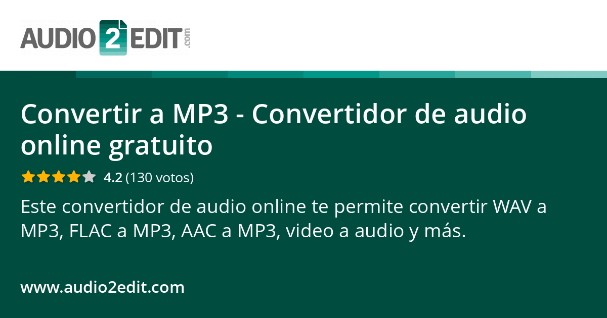 Convertir a MP3 - Conversor de audio online y gratuito