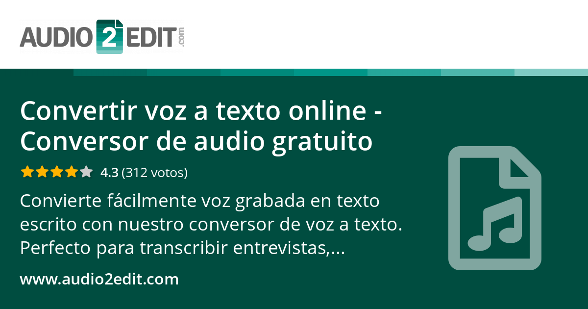 Convertir voz a texto online - Conversor de audio gratuito