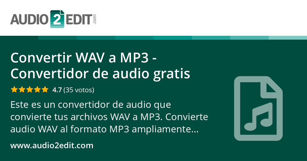 Convertir WAV a MP3 - Convertidor de audio gratis