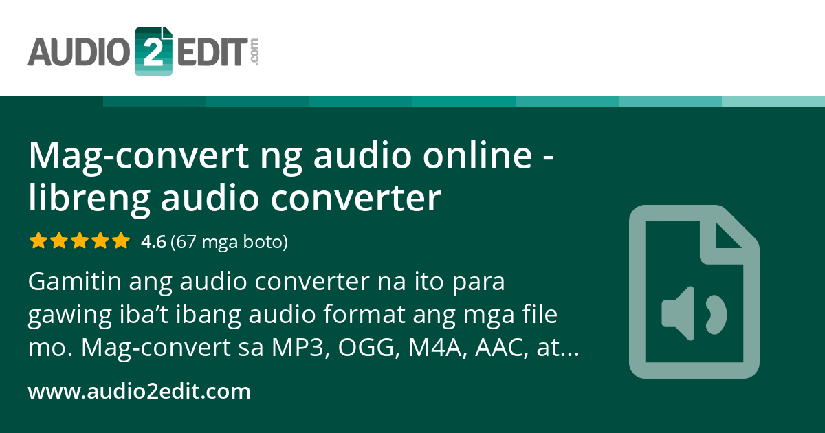 Mag-convert ng audio online - libreng audio converter