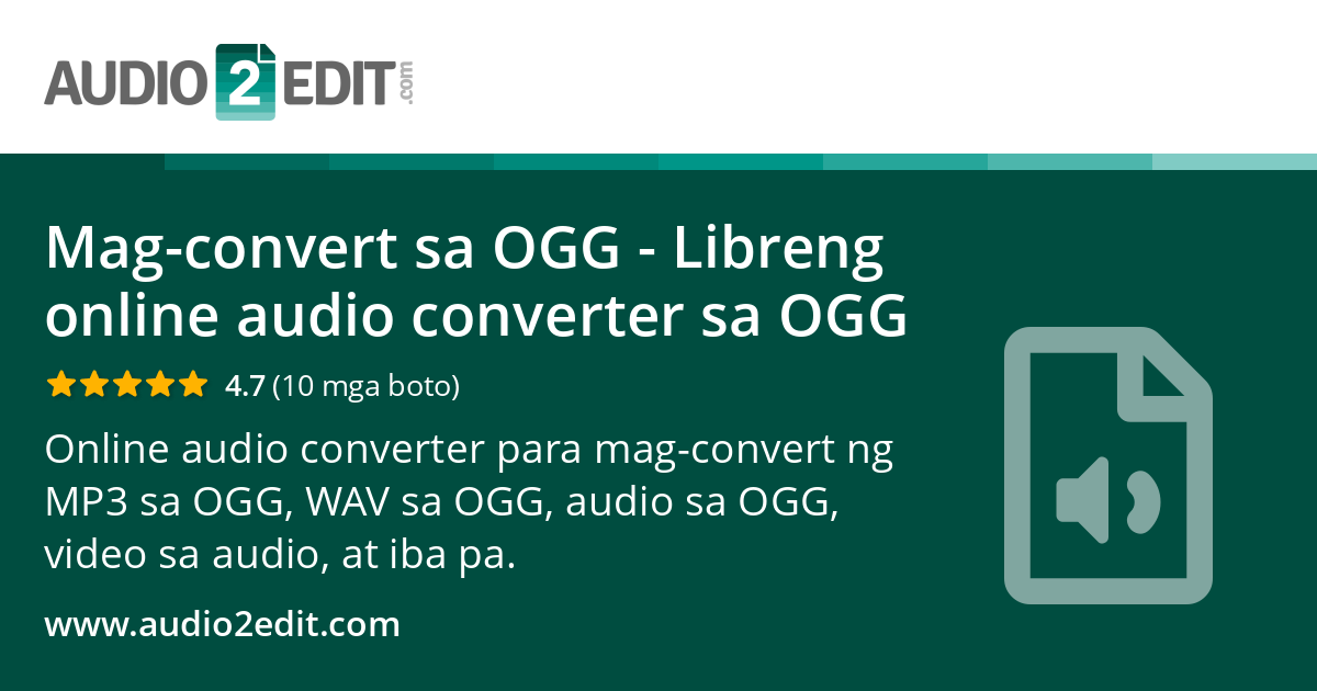 Mag-convert sa OGG - Libreng online audio converter sa OGG