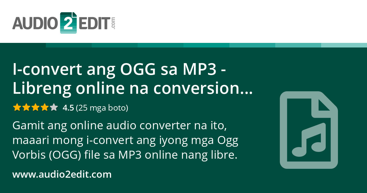I-convert ang OGG sa MP3 - Libreng online na conversion tool