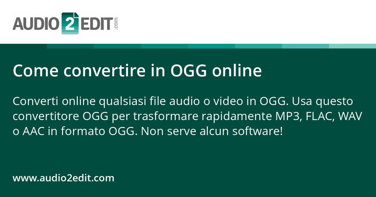 Come convertire in OGG online