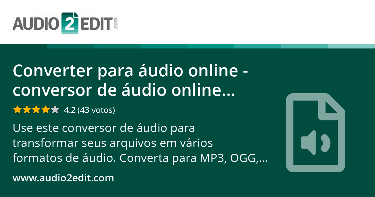 Converter para áudio online - conversor de áudio online gratuito
